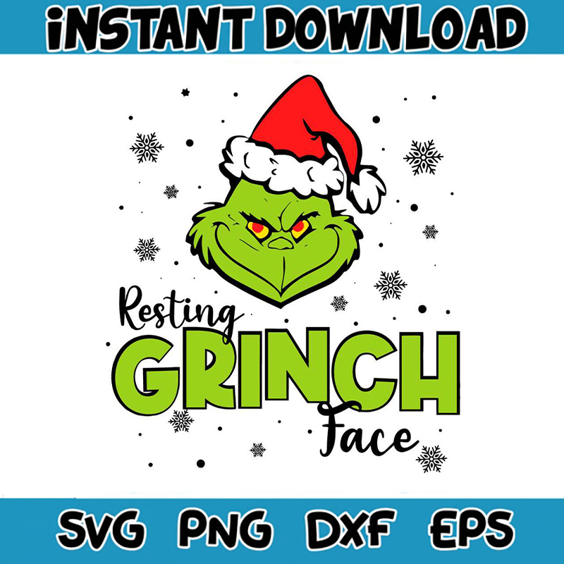 Funny Resting Grinch Face Funny Grinchmas SVG | Inspire Uplift