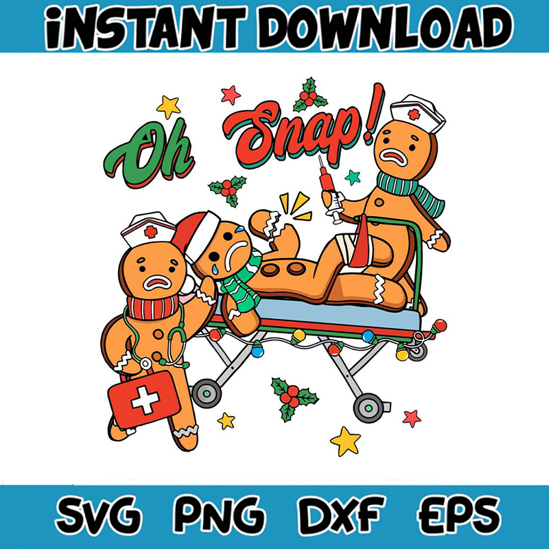 Funny Oh Snap Gingerbreads Bone SVG | Inspire Uplift