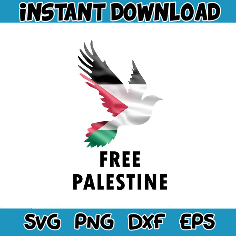 Free Palestine Flag Peace Bird PNG Sublimation | Inspire Uplift