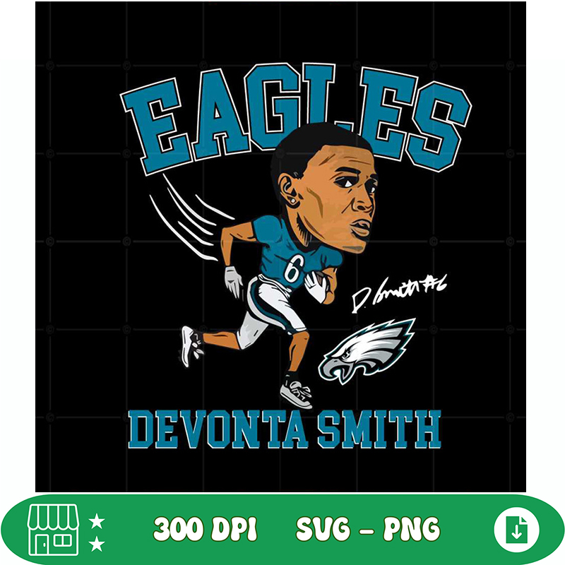 Devonta Smith Emoji Big Head Signature Philadelphia Eagle Sv | Inspire ...