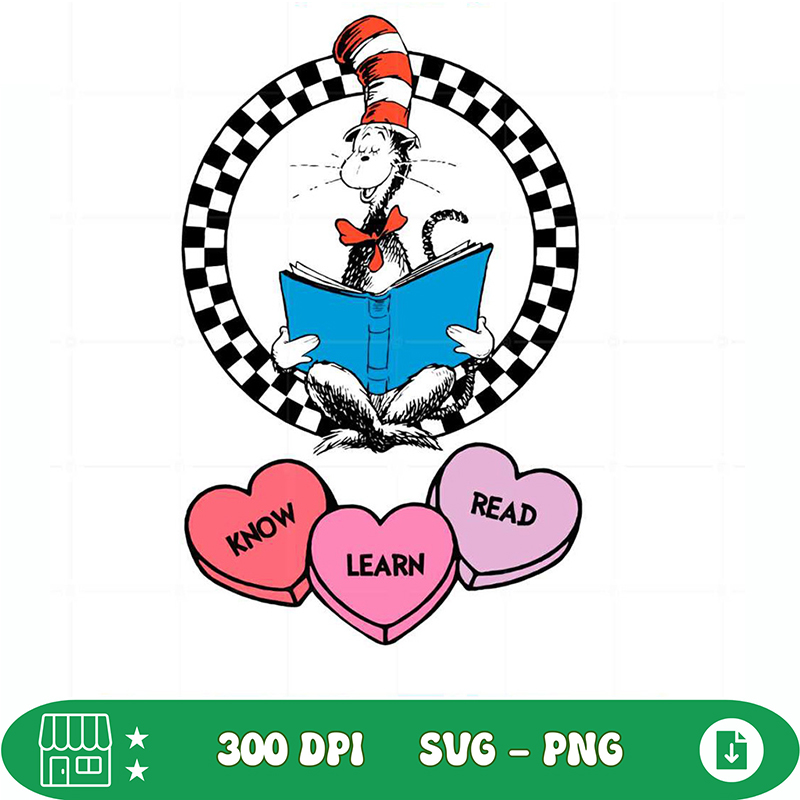 Dr Seuss Know Learn Read Cat In The Hat Svg - Inspire Uplift