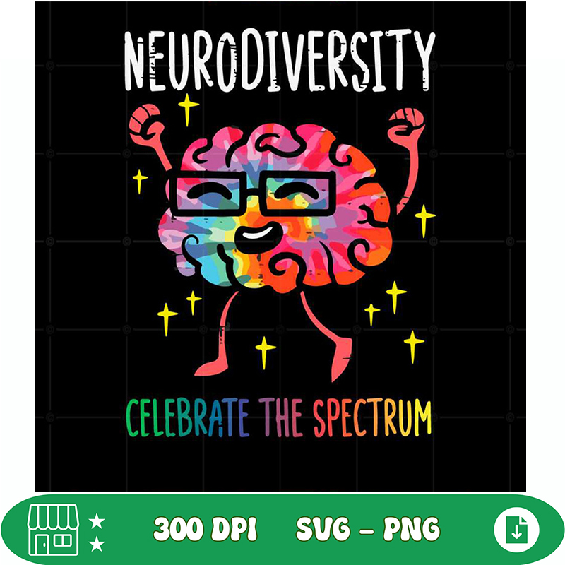 Neurodiversity Brain Autism Awareness Celebrate The Spectrum - Inspire ...