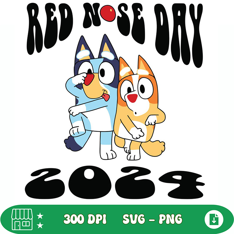 Red Nose Day 2024 Bluey Bingo SVG | Inspire Uplift