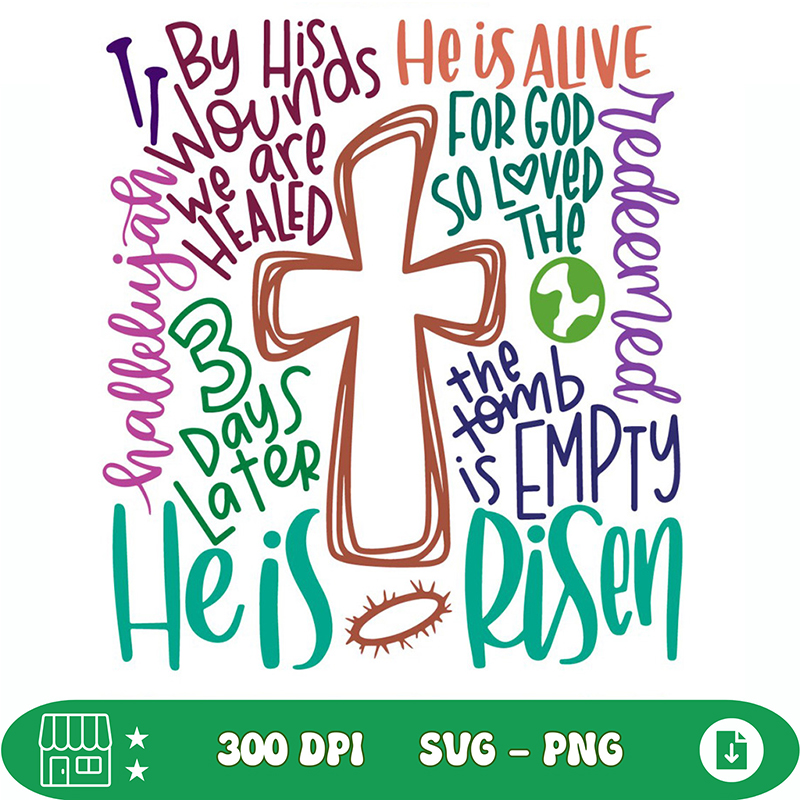 He Is Risen Easter He Is Alive SVG | Inspire Uplift