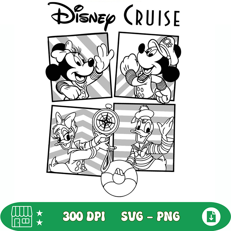 Retro Disney Cruise Captain Mickey and Friends SVG | Inspire Uplift