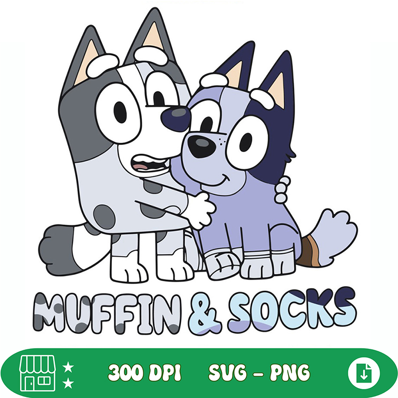 Muffin And Socks Bluey Character SVG | Inspire Uplift