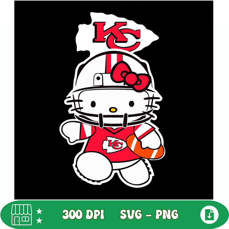 Hello Kitty Kansas City Chiefs Football SVG | Inspire Uplift