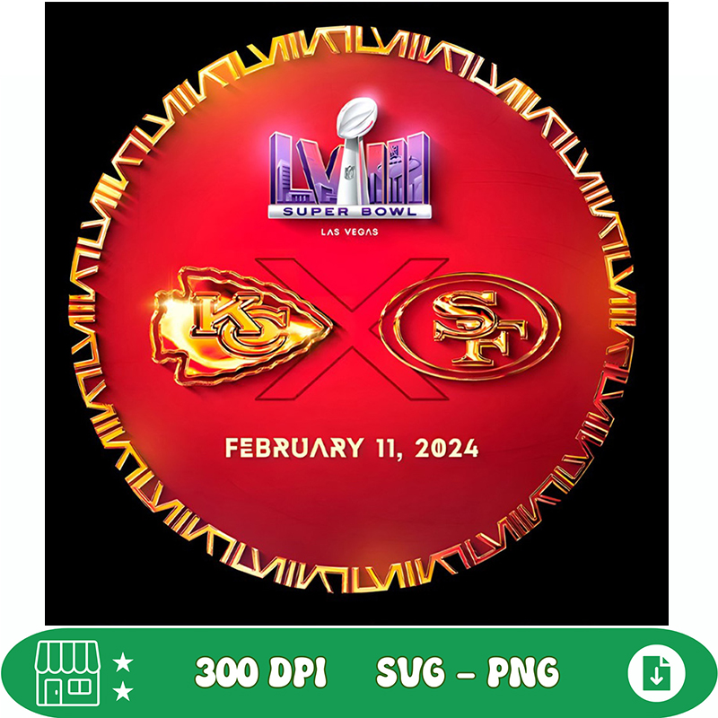 Football 49ers Vs Chiefs Super Bowl LVIII PNG | Inspire Uplift