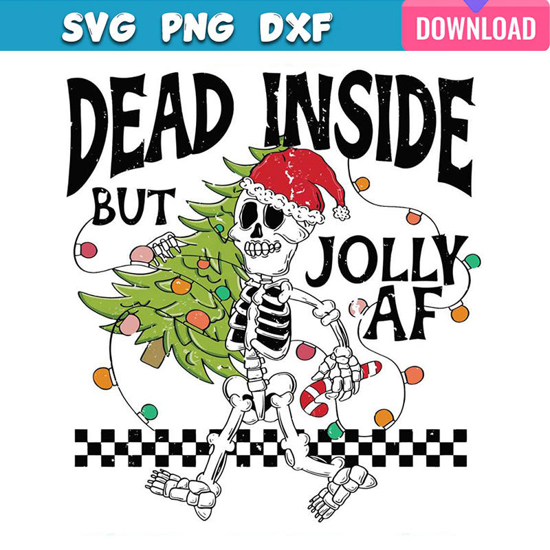 Funny Dead Inside But Jolly AF Christmas Tree svg bundle | Inspire Uplift