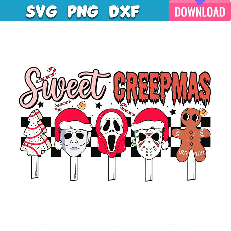 Retro Sweep Christmas Horror Characters svg bundle | Inspire Uplift