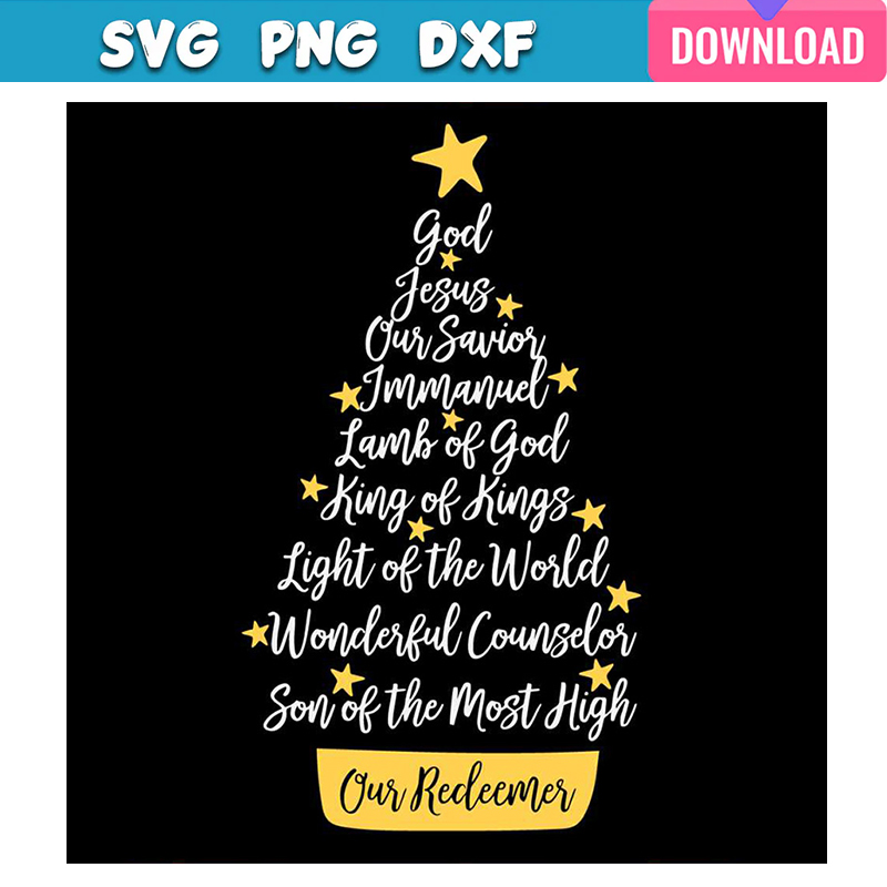 Names of Jesus Christmas Tree svg bundle | Inspire Uplift