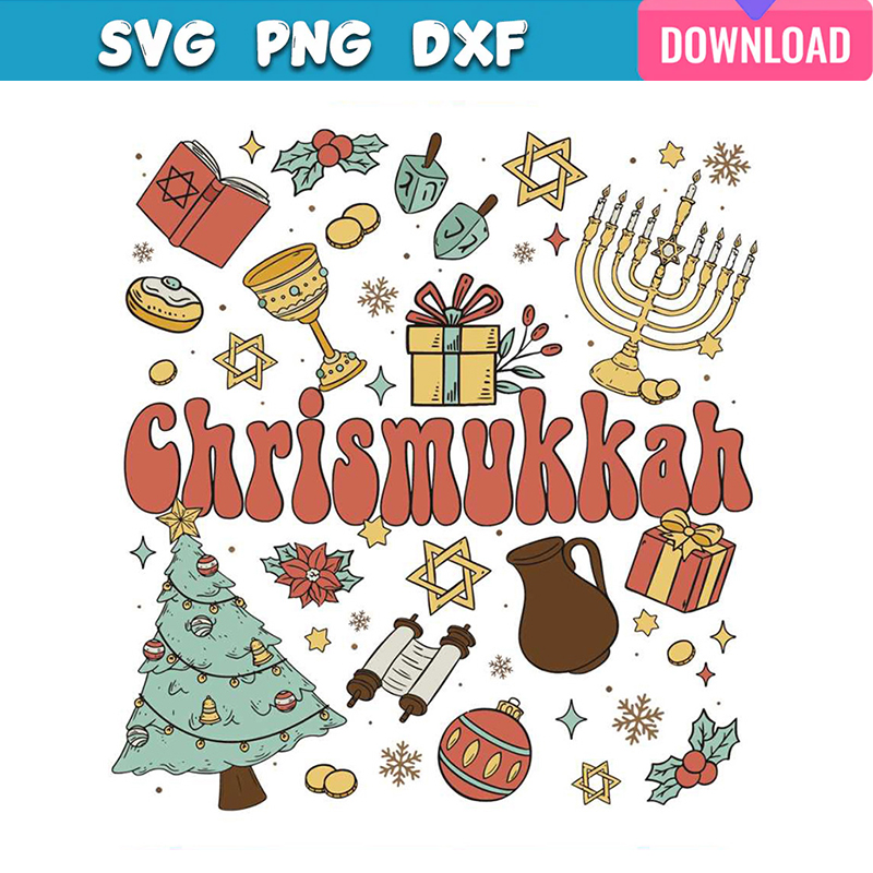 Chrismukkah Hanukkah Christmas Jewish svg bundle | Inspire Uplift