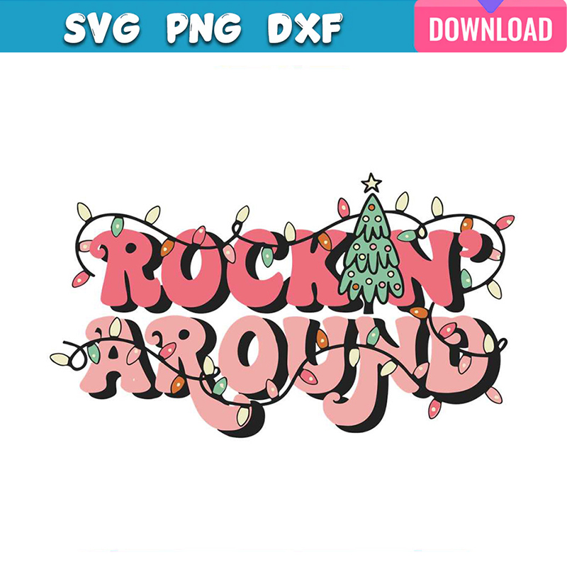Retro Rockin Around The Christmas Tree svg bundle For | Inspire Uplift