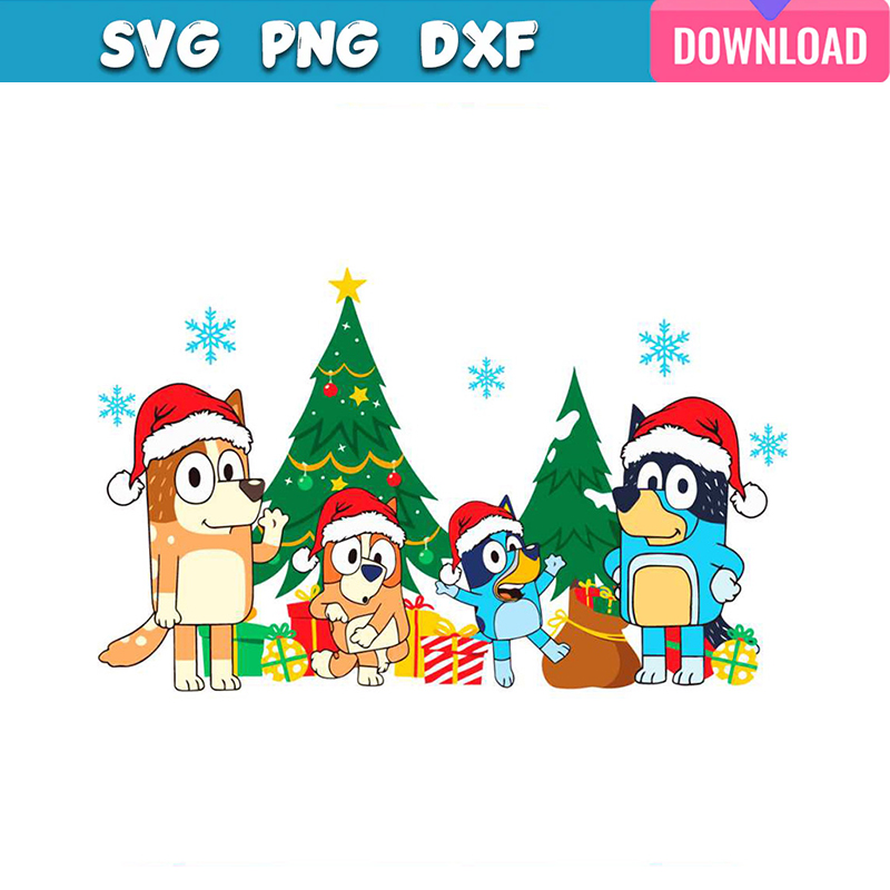 Funny Bluey Christmas Tree svg bundle Graphic | Inspire Uplift