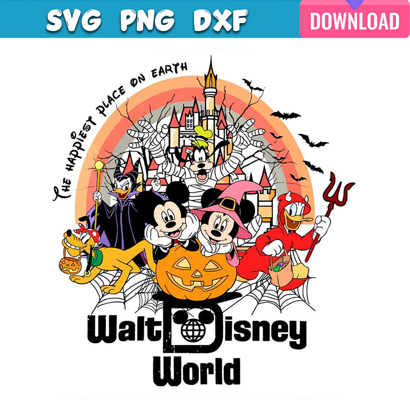 Vintage Walt Disney Halloween Happiest Place On Earth svg bu | Inspire ...