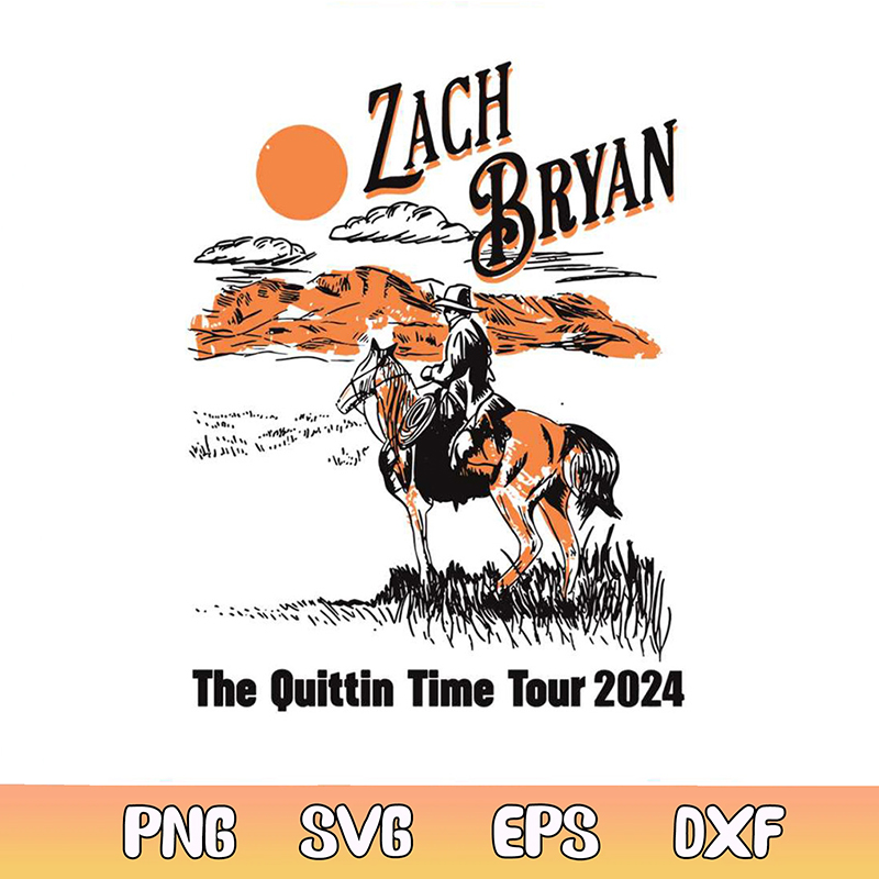 The Quittin Time Tour 2024 Zach Bryan SVG - Inspire Uplift