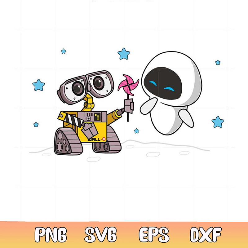 Disney Wall E and Eve Disney Couple SVG | Inspire Uplift