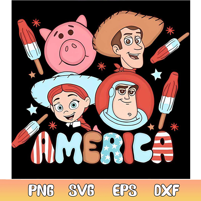 America Toy Story 4th Of July Woody And Friends PNG Design | Inspire Uplift