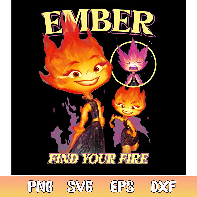 Find Your Fire Ember Disney Pixars Elemental PNG Silhouette - Inspire ...