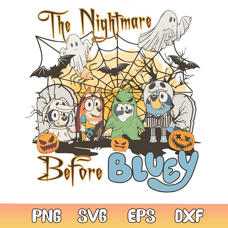 Halloween The Nightmare Before Bluey PNG | Inspire Uplift