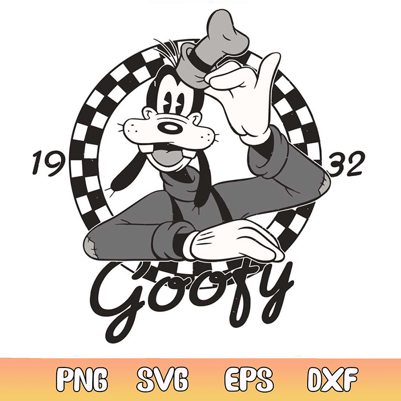 Retro Disney Classic Goofy Dog 1932 SVG File - Inspire Uplift