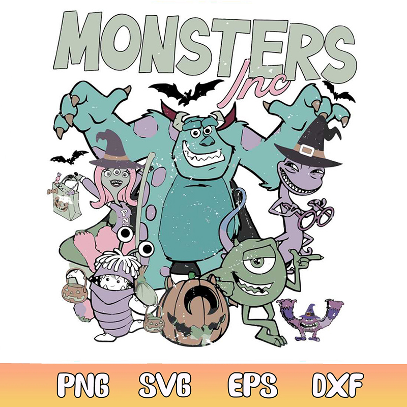 Vintage Disney Monster Inc Halloween SVG File | Inspire Uplift