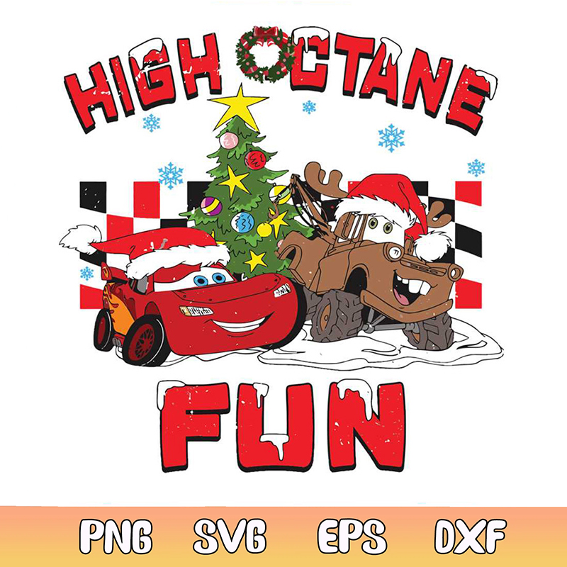 High Octane Fun Disney Pixar Cars Christmas SVG File | Inspire Uplift
