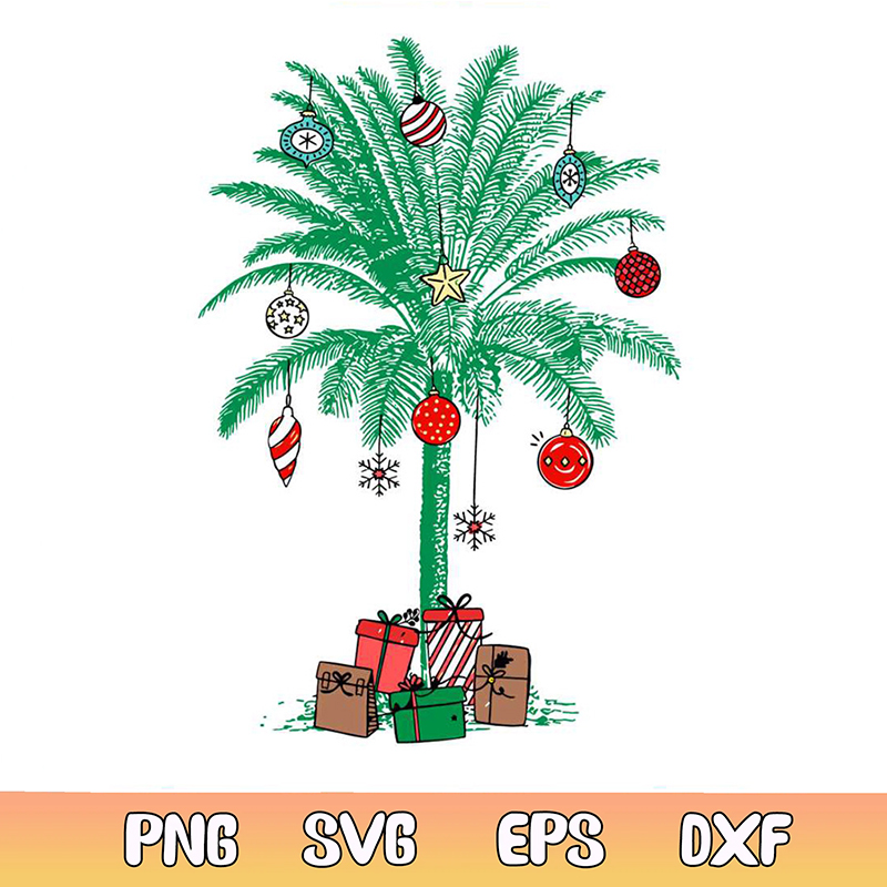 Christmas Palm Tree Beach Aloha SVG | Inspire Uplift