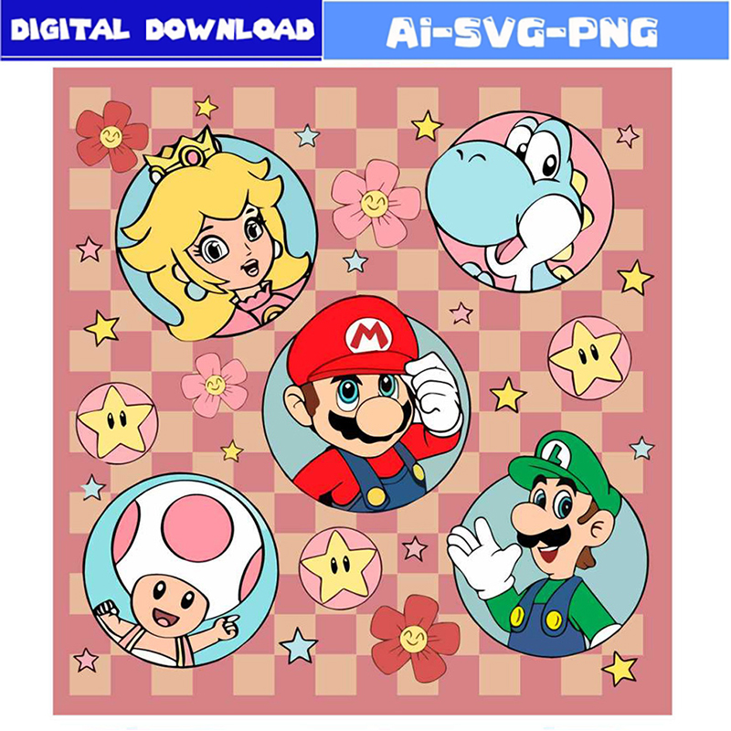 Super Mario and Friends Party svg bundle Mario Game svg bund | Inspire ...