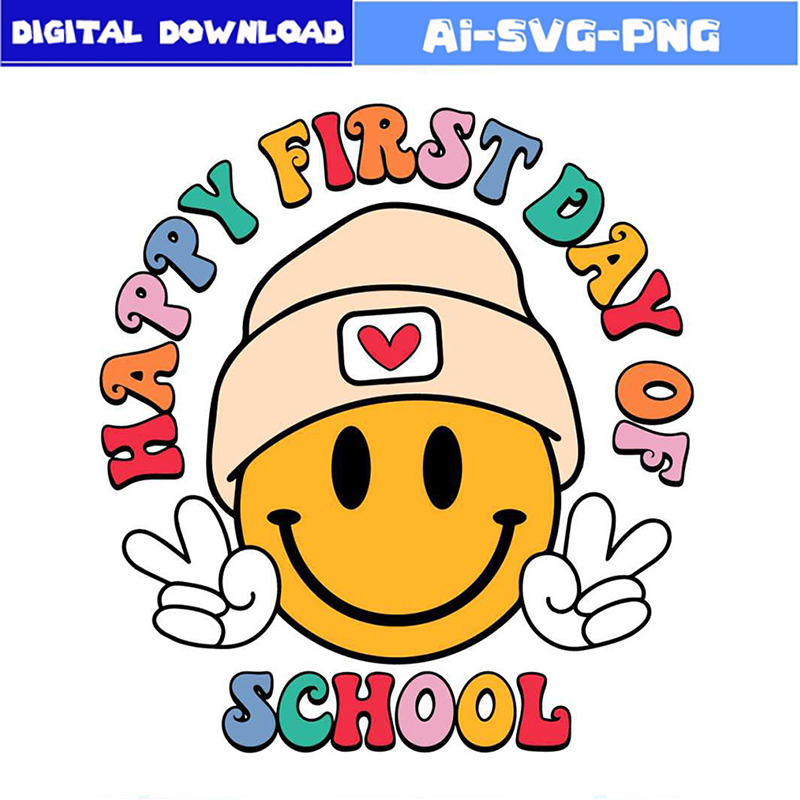 Happy First Day Of School Smiley Face svg bundle File | Inspire Uplift