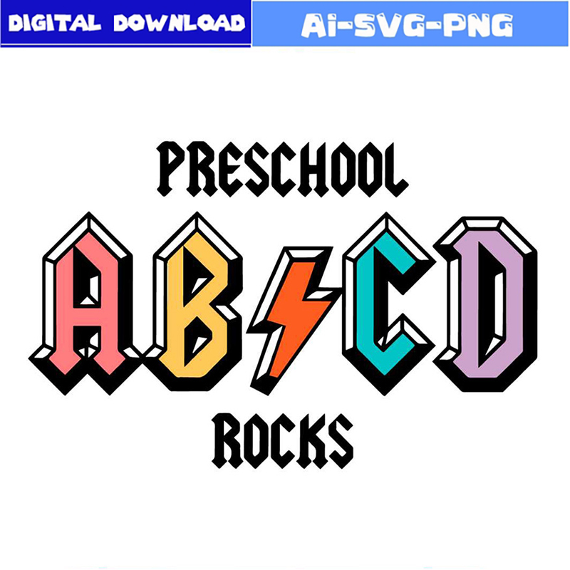 Preschool Rocks svg bundle ABCD Teacher svg bundle Design Fi | Inspire ...