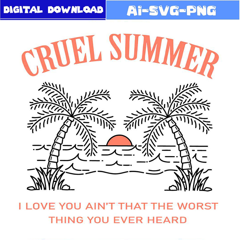 Cruel Summer Lyrics Taylor Song svg bundle Design | Inspire Uplift