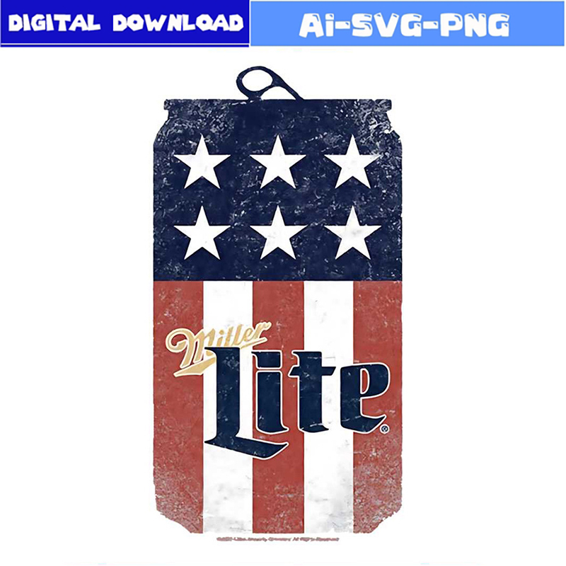 Miller Lite American Flag PNG Design | Inspire Uplift