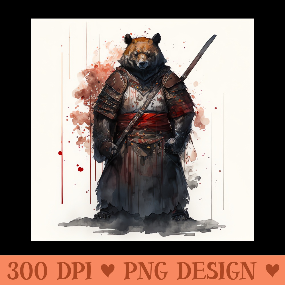A Samurai bear - High Resolution PNG Designs | Inspire Uplift