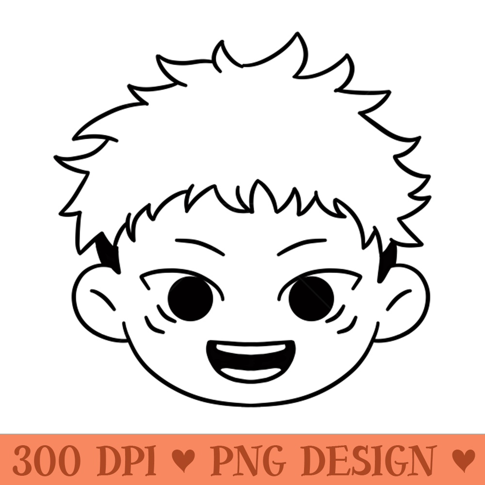 Yuji chibi cute black line - Printable PNG Images | Inspire Uplift