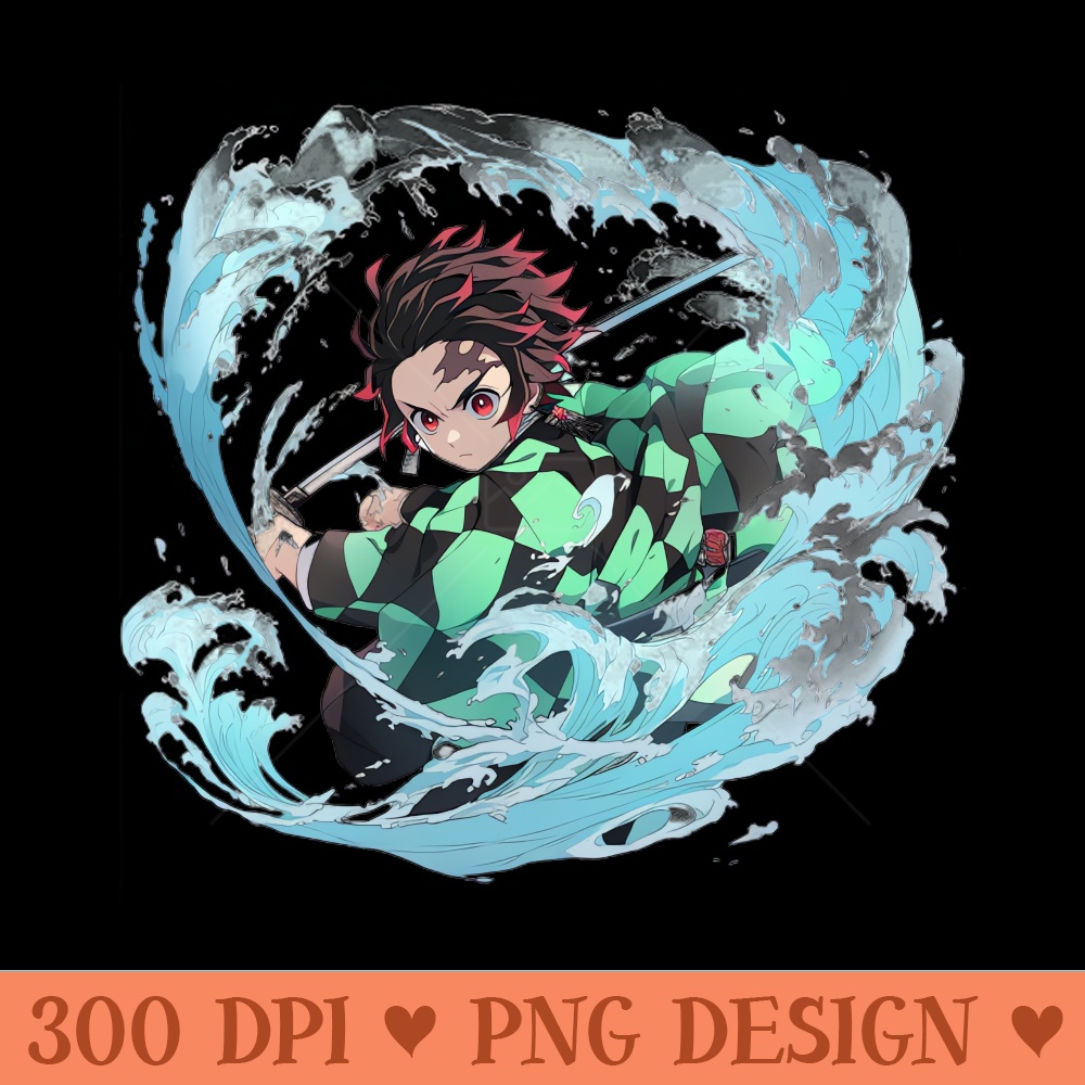 DEMON SLAYER WATER RAGE - Printable PNG Images | Inspire Uplift