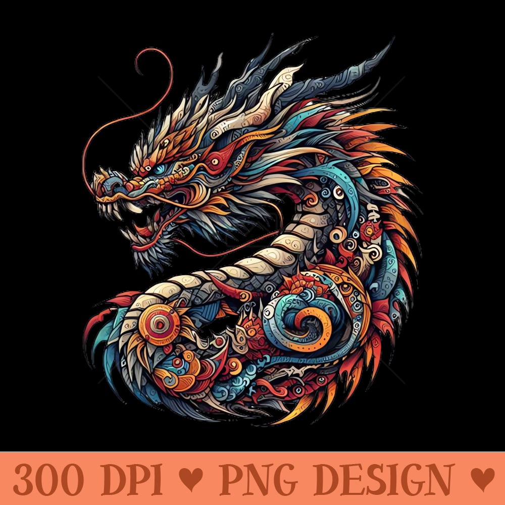 Blue Dragon, Swirling Patterns - Sublimation images PNG down | Inspire ...