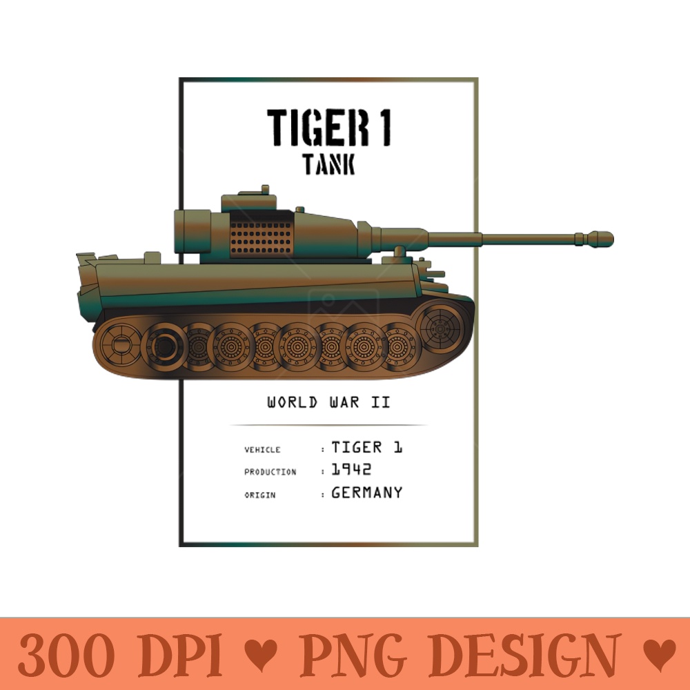 1942 Tiger 1 Tank - PNG design assets | Inspire Uplift