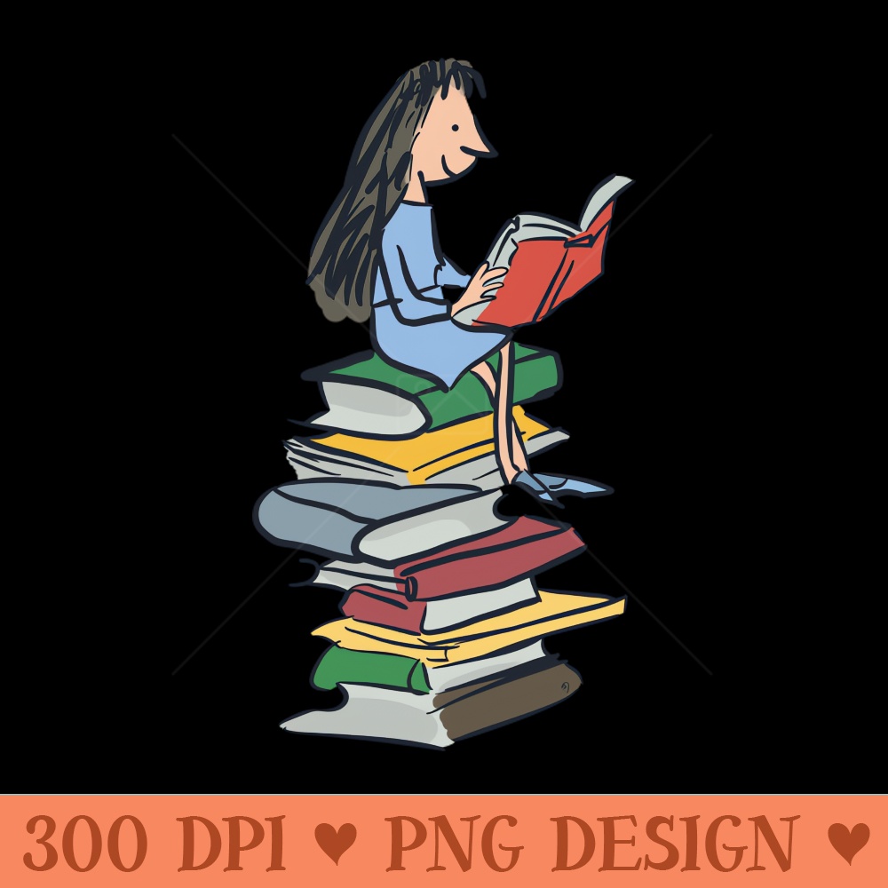 Bookworm girl gift Matilda Roald Dahl - Download PNG images | Inspire ...