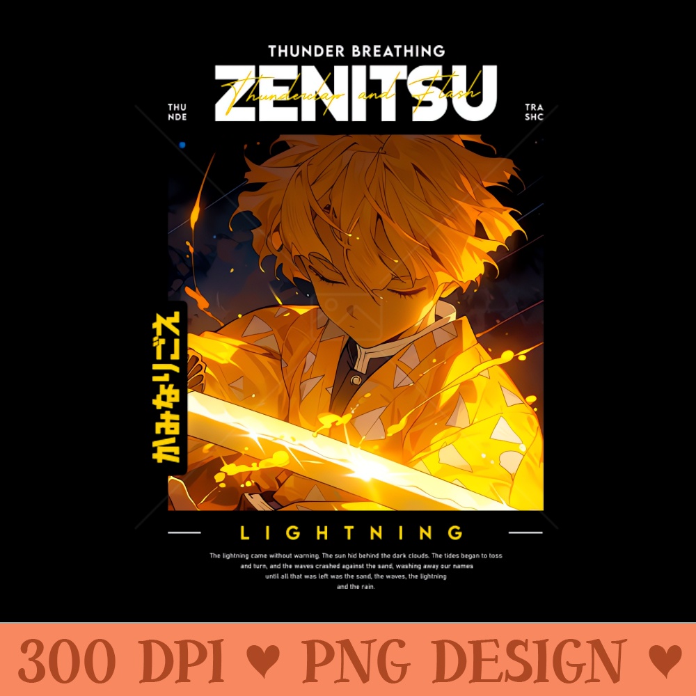 Lightning Zenitsu Demon Slayer - Sublimation patterns PNG | Inspire Uplift
