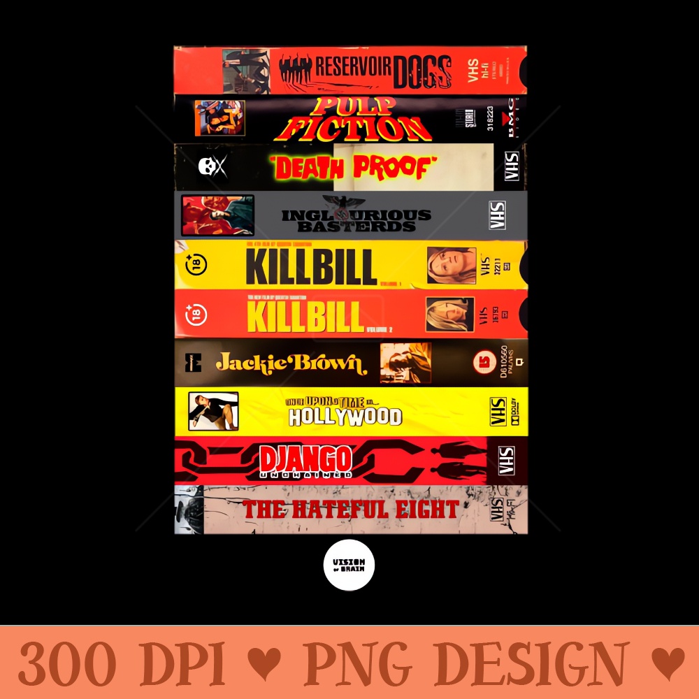 Tarantino VHS stack - Printable PNG Graphics | Inspire Uplift