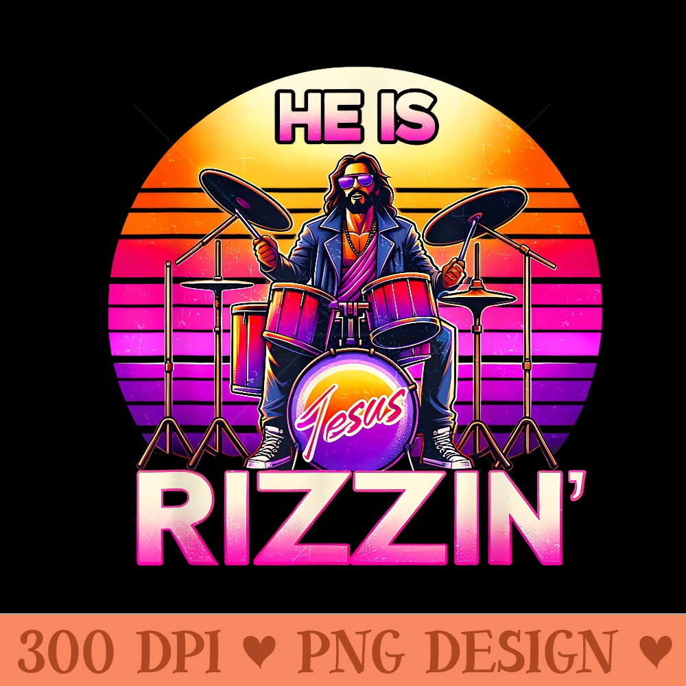 He Is Rizzin' Jesus Has Rizzen Retro Christian Band Easter - | Inspire ...