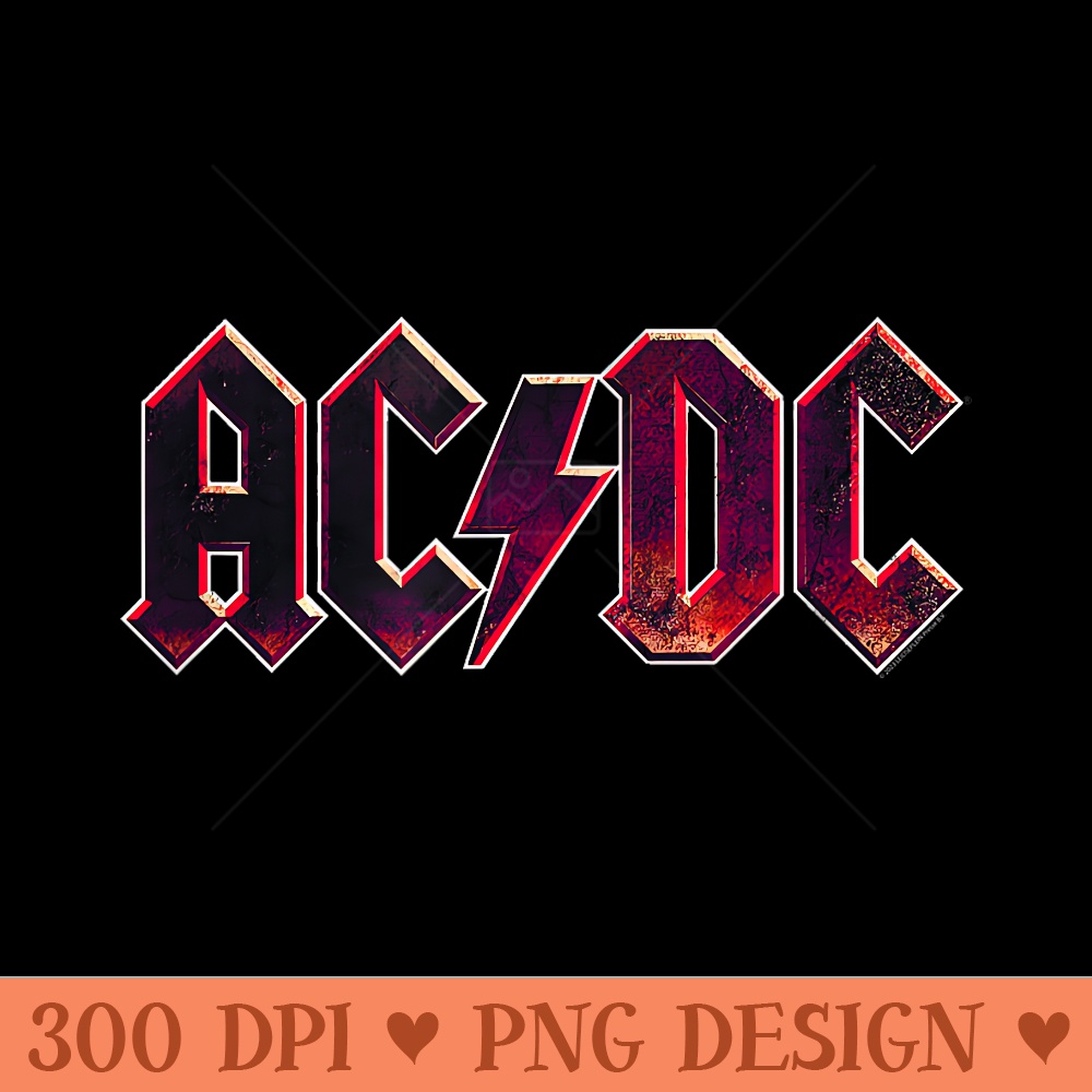 ACDC Rock Music Band Raw Distressed Logo - Sublimation PNG d | Inspire ...