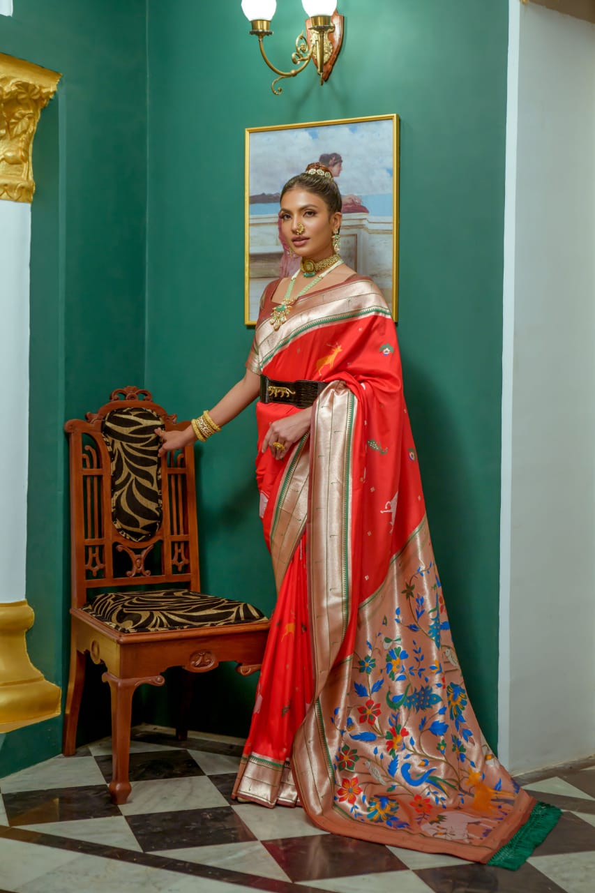 Exclusive Designer paithani silk saree with zari weaving wor | Inspire ...
