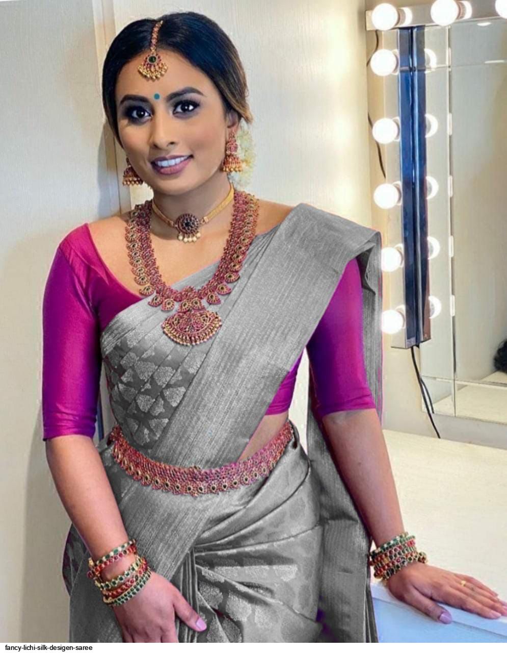 Gray Color Womens's Saree Indian Wedding Party Wear Pakistan | Inspire ...