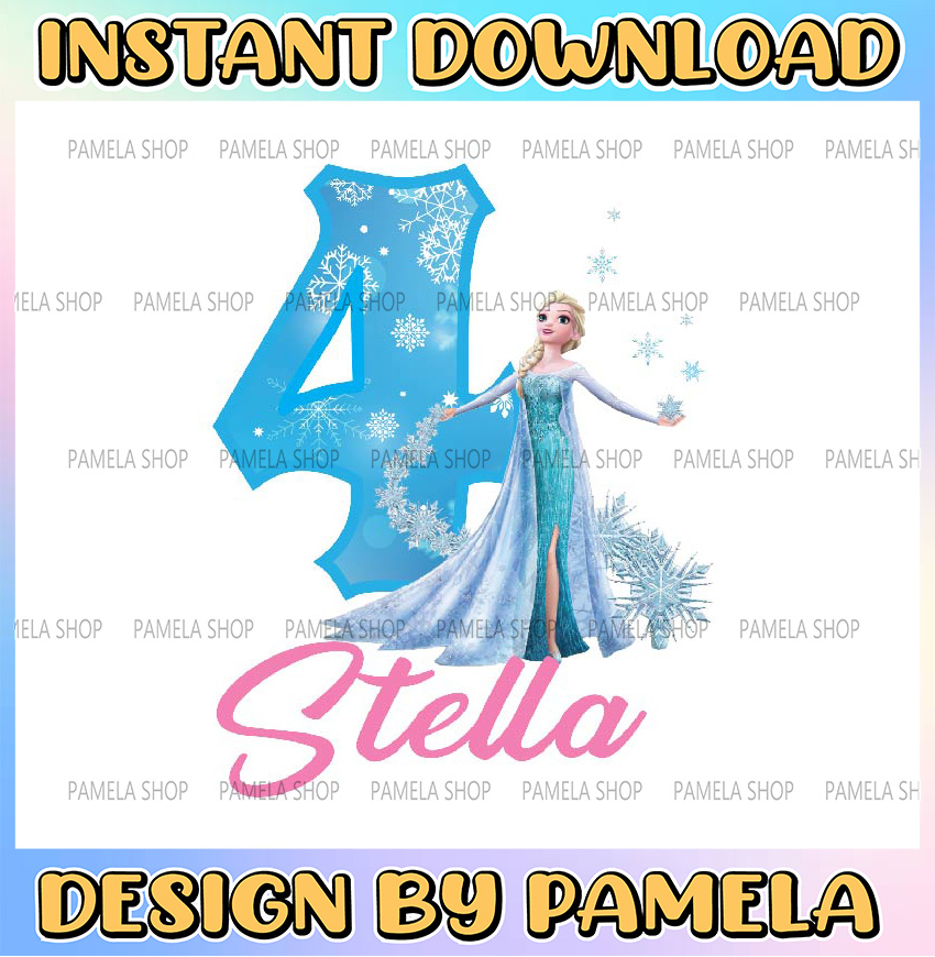 Personalized Frozen Number Birthday, Elsa Girl's Birthday Pn | Inspire ...