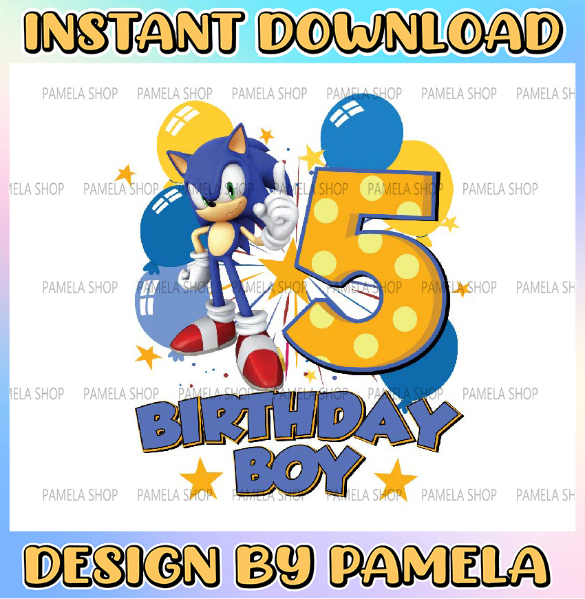 Personalized Sonic Birthday Boy Age Png, Custom Sonic Birthd - Inspire ...