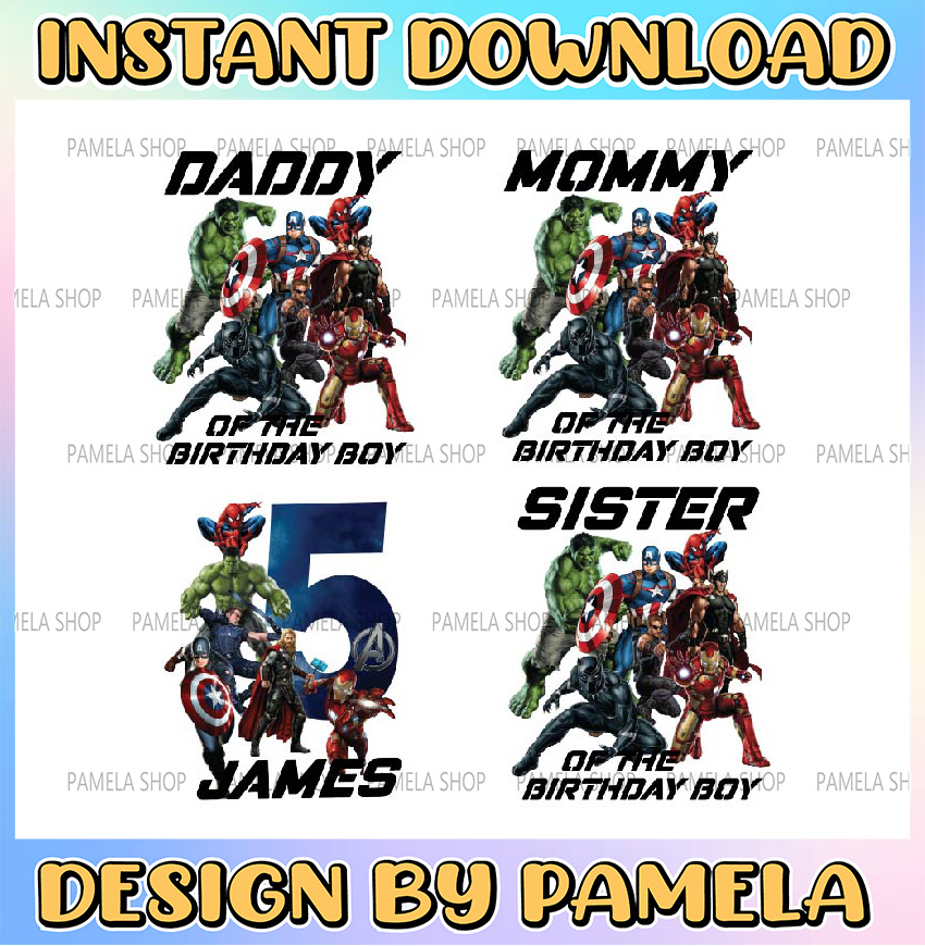 Personalized Avengers Birthday Png, Super Hero Birthday Png - Inspire ...