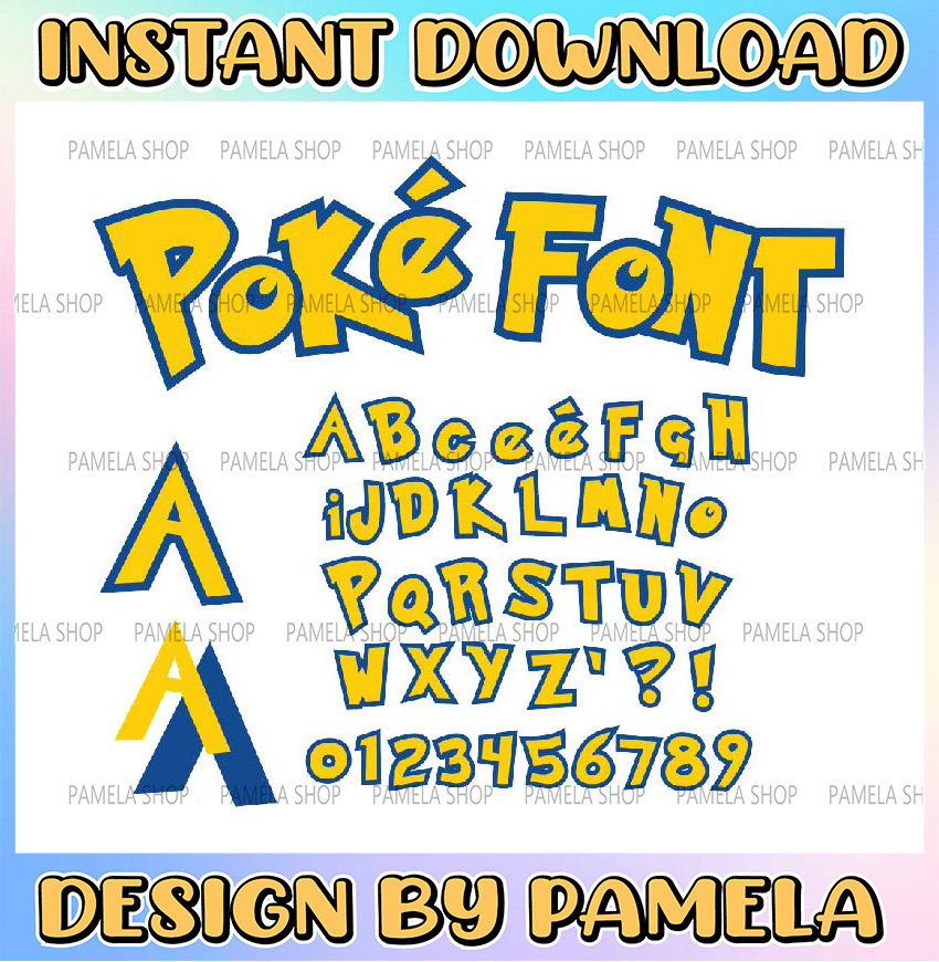 Pokemon Font Svg Layered Cricut , Pokemon Font Svg, Pokemon | Inspire ...