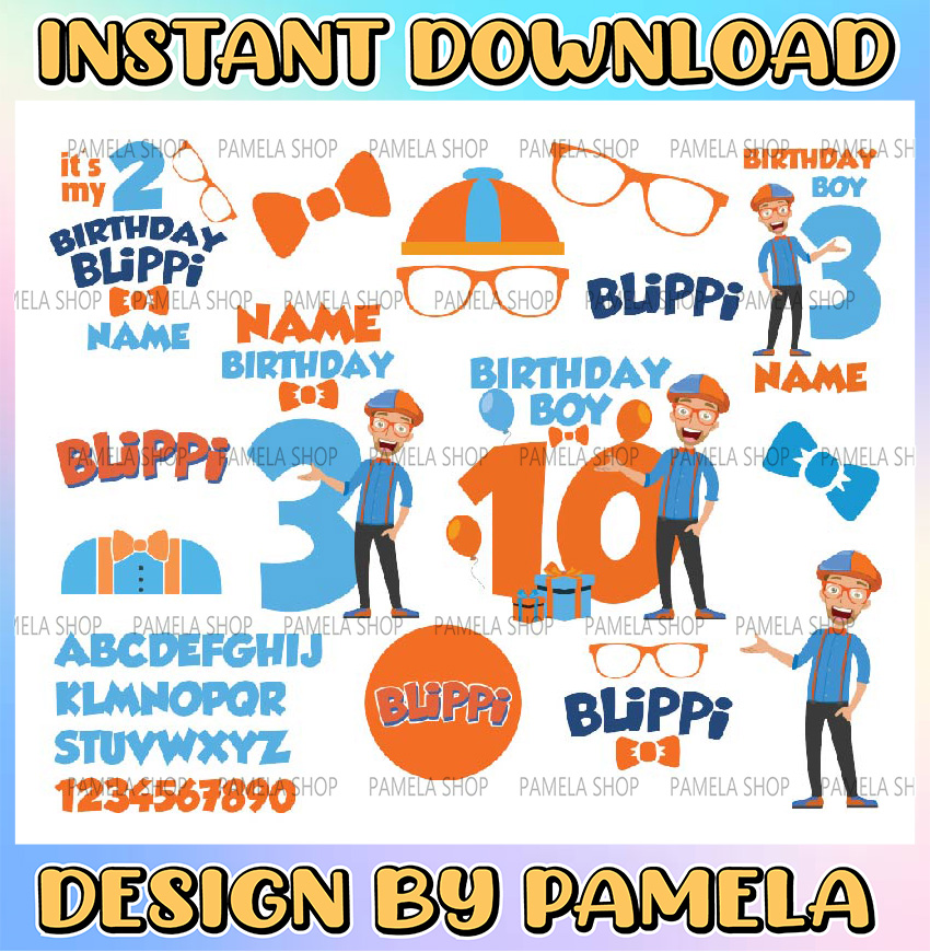 Personalized Blippi bundle Birthday svg, Blippi Family svg, | Inspire ...